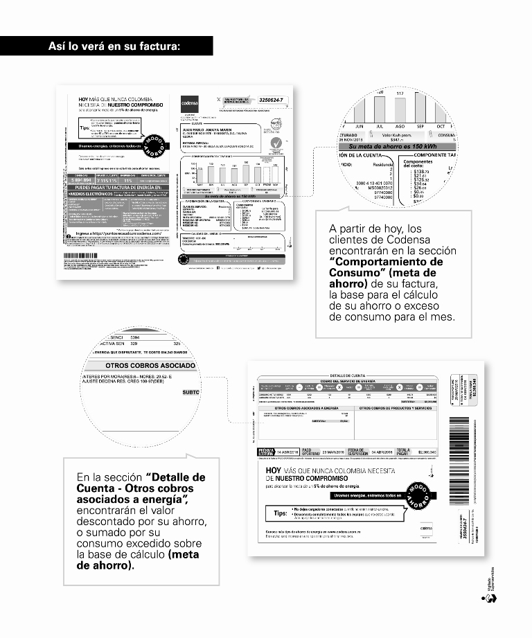 Codensa ya implementó cambios de ahorro en sus facturas